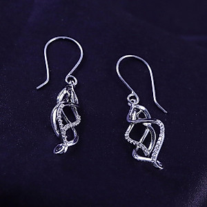 White Natural Diamond Triple Flame Drop Earrings in 10k Solid White Gold (0.2 Cttw)