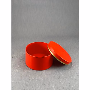 CalCastle Craft Red Round Gift Wrap Box with Gold Trim on Lid