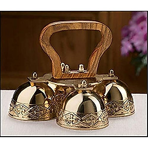 4-bell Embossed Brass Altar Bells