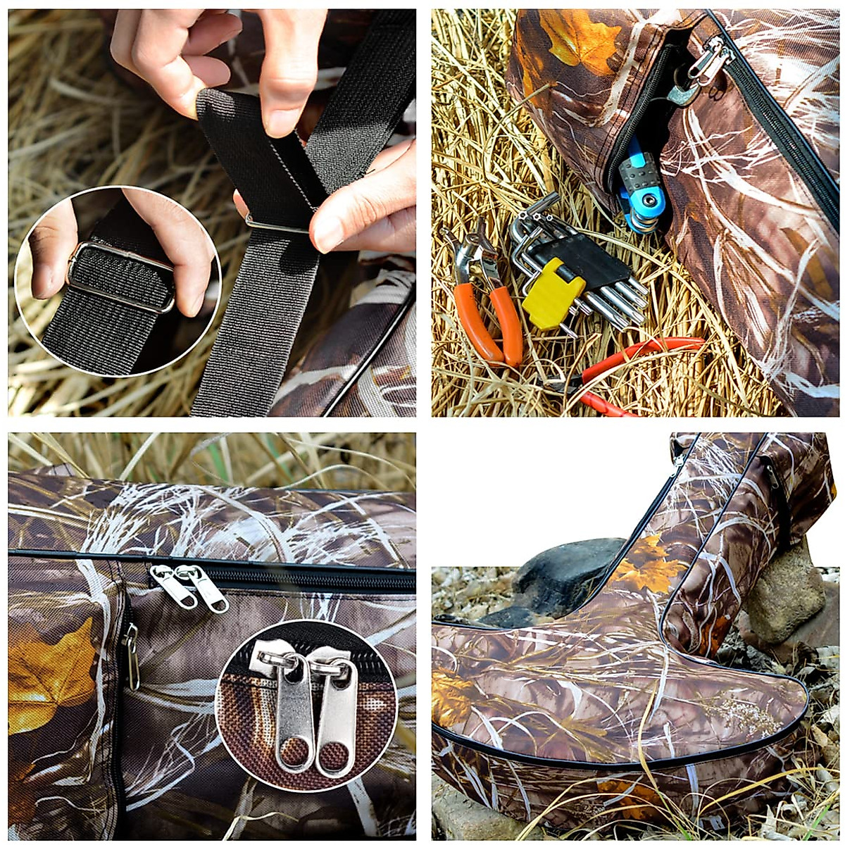 UNISTRENGH Crossbow Soft Case Tactical Archery Cross Bow Bag with Backpack Straps (Reed Camouflage#2, 35.4''L*27.56''W*8.27''D (90X70X21CM))