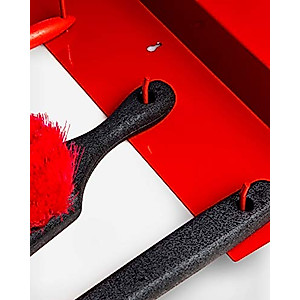 Adam's Brush Holder All Purpose Garage Shelf - Thick Gauge Steel Construction - Durable, All Metal System Safely Stores Your Detailing Brushes & Tools