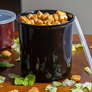 Carlisle FoodService Products Classic Round Storage Container Crock with Lid for Kitchen, Restaurants, Home, Plastic, 2.7 Quarts, Black