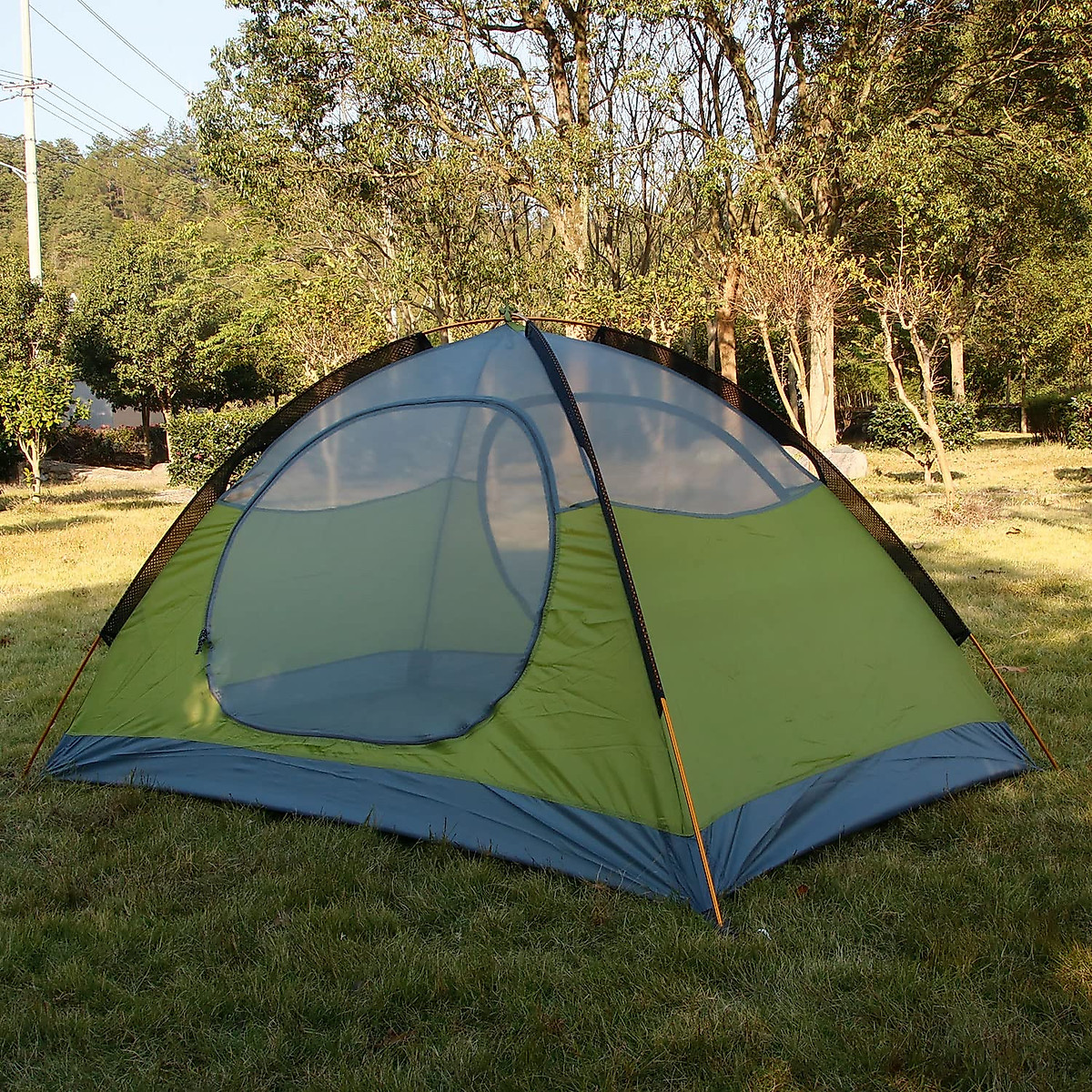 3-4 Season 2 3 Person Lightweight Backpacking Tent Windproof Camping Tent Awning Family Tent Two Doors Double Layer with Aluminum rods for Outdoor Camping Family Beach Hunting Hiking Travel