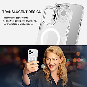 BENTOBEN for iPhone 13 Pro Max Case,[Compatible with MagSafe] iPhone 13 Pro Max Magnetic Phone Case Translucent Matte Shockproof Women Men Girl Protective Cover Case for iPhone 13 Pro Max 6.7",White