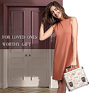 Joligrace Makeup Train Case Makeup Box Organizer Lockable with 3 Trays Portable Cosmetic Storage Case with Brush Holder & Mirror, Makeup Artist Travel Case Craft Case for Make-up or Nail Supplies