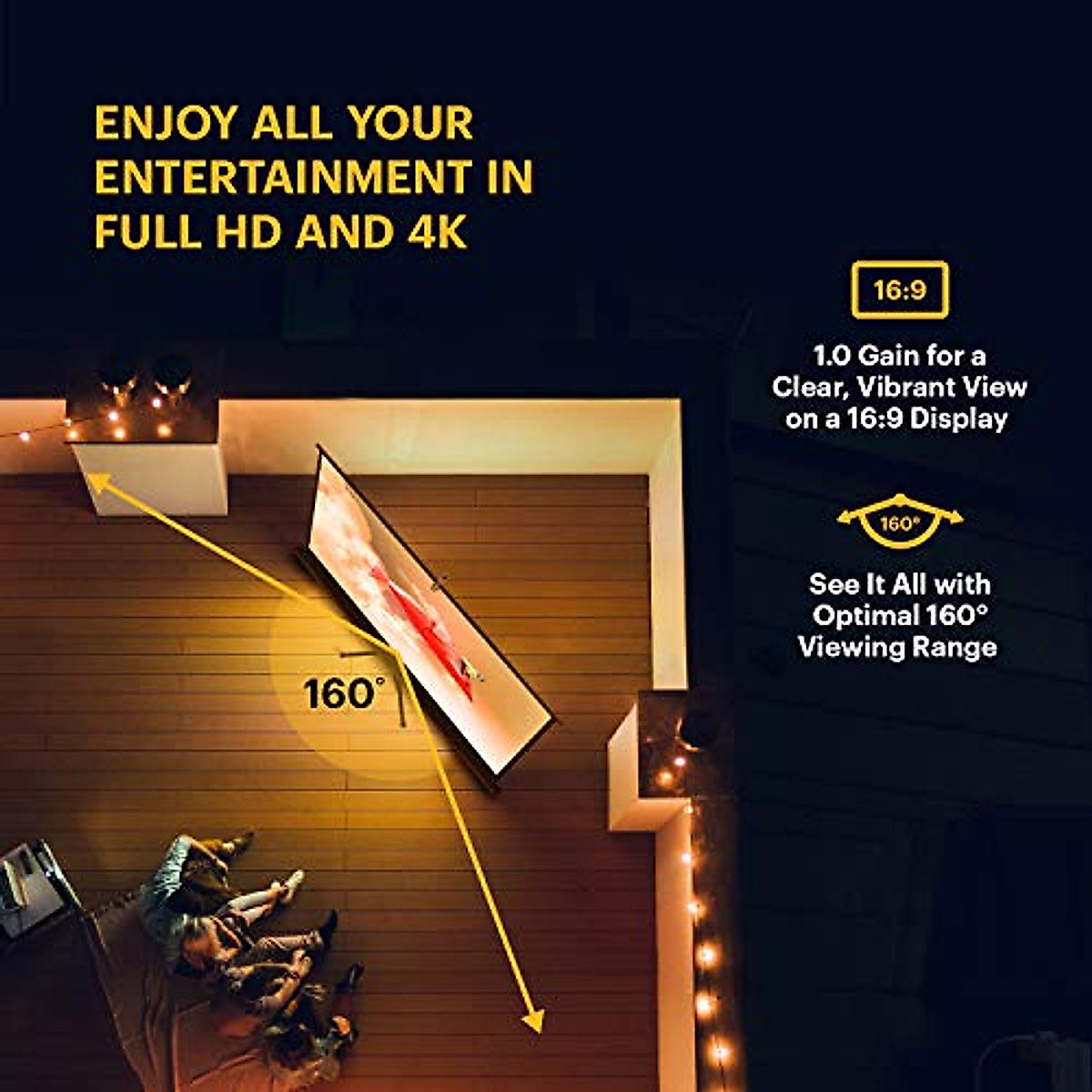 KODAK 80” Projection Movie Screen Premium Portable Lightweight White 16:9 HD 4K Projector Screen, Adjustable Tripod Stand & Storage Carry Bag | Easy Assembly for Home, Office, School & Church
