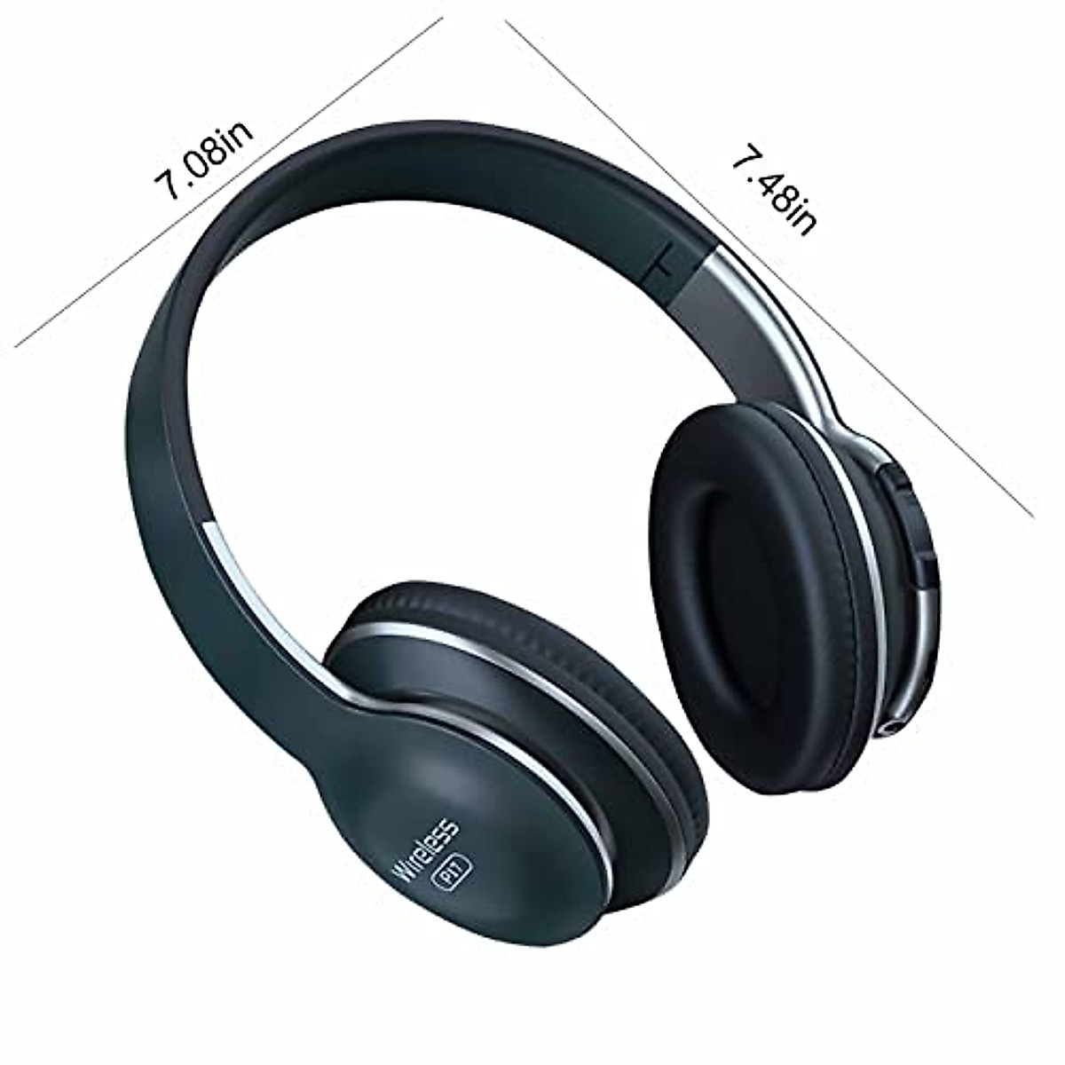 WOLWES Multifunctional Headband Bluetooth Headset, Bluetooth 5.0 Subwoofer Headset, 8-Hour Working, Foldable Over-Ear Headphones Wireless Bluetooth for Cell Phones & Computer & TV (Green)