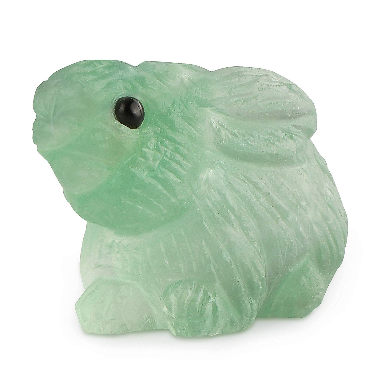 Artistone Green Fluorite Crystal Rabbit Figurine 2 Inch Carved Gemstone Bunny Ornament Animal Carving Statue Sculpture Healing Crystals Stones for Home Garden Christmas Decorations