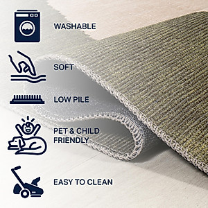 JONATHAN Y WSH113B-9 Cirkel Minimalist Geometric Dot Machine-Washable Indoor Area-Rug, Scandinavian, Modern, Bohemian Easy-Cleaning,Bedroom,Kitchen,Living Room,Non Shedding, Green/Cream, 9 X 12