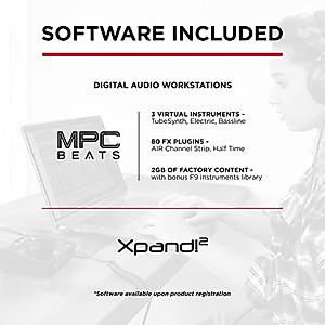 M-Audio AIR|HUB - USB Audio Interface with 3 Port Hub and Recording Software from MPC Beats Included