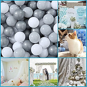 GOGOSO Ball Pit Balls - Plastic Play Pit Balls Crawl Ball with Color Grey, Light Grey, White for Baby Kids Playpen Pool, 2.2 Inch, 100 pcs