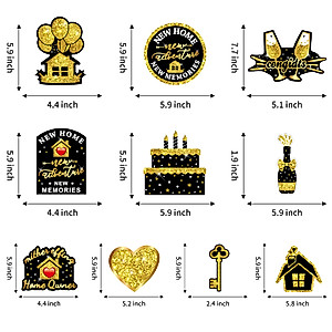 30pcs Housewarming Party Hanging Swirls Decorations, Black Gold House Warming Sign Decor, New Home Sweet Home Housewarming Theme Party Supplies