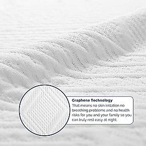 IULULU 8 Inch Queen Size Memory Foam Mattress, Bed in a Box Green Tea Gel Infused Mattresses, Breathable Removable Quilted Cover, Medium Feeling, White