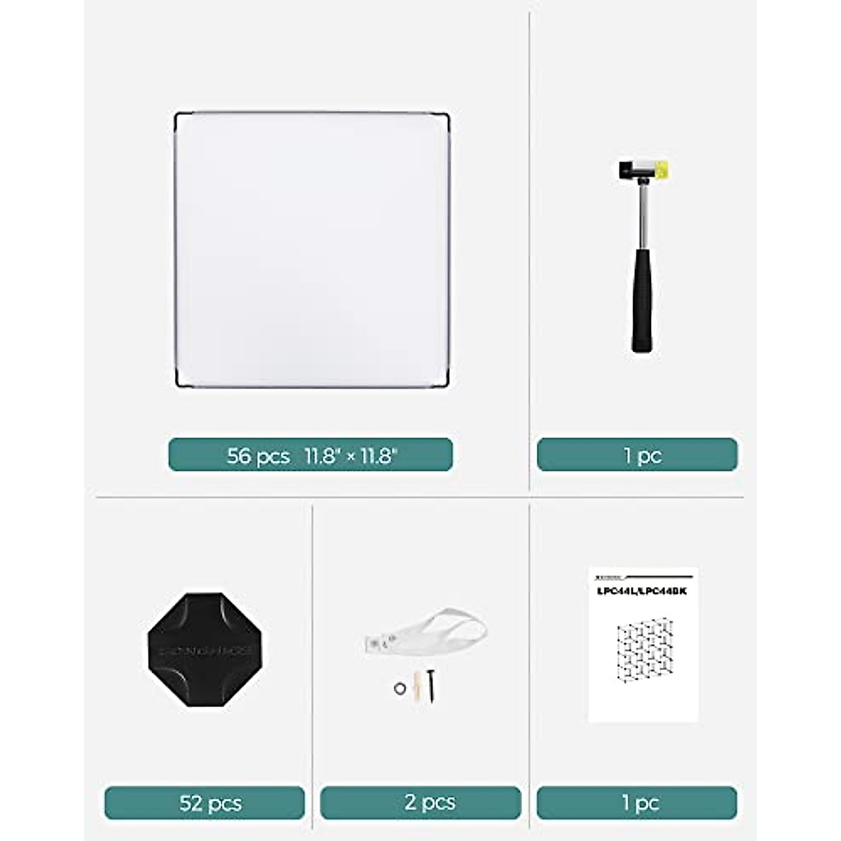 SONGMICS Cube Storage Organizer, Set of 16 Plastic Cubes, Book Shelf, Closet Organizers and Storage, Room Organization, Shelving for Bedroom Living Room, 12.2 x 48.4 x 48.4 Inches, White ULPC44L