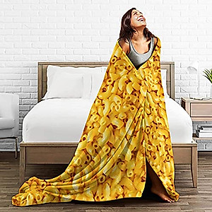 Macaroni and Cheese Couch Blanket,Fleece Throw Blanket Super Soft Warm Therma Plush Bed Couch Living Room