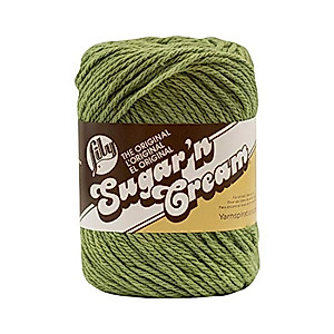 Lily Sugar 'N Cream The Original Solid Yarn, 2.5oz, Medium 4 Gauge, 100% Cotton - Sage Green - Machine Wash & Dry