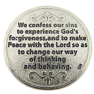 Chalice with Host and Bible First Reconciliation Pocket Token with Confession Back