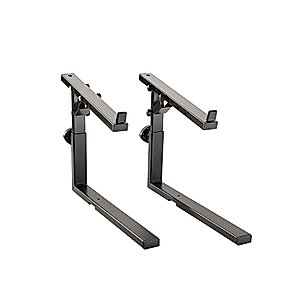 K&M Konig & Meyer 18811.000.55 Keyboard Stacker | Compatible w/ K&M Omega Table Style Stand | Add Keyboard, Laptop, Midi Controller, Mixer | Height/ Tilt/ Width Adjustment | Steel | German Made Black