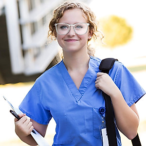 Stylish Safety Glasses, Clear Anti-Fog Anti-Scratch Protective Glasses For Men And Women (Clear)