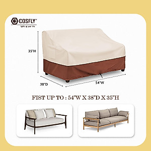 COSFLY Patio Furniture Covers Waterproof for Sofa, Outdoor Loveseat Covers for Lawn Heavy Duty Fits up to 54W x 38D x 35H inches