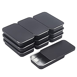BENECREAT 20 Pack Metal Slide Top Tin Containers Gunmetal Small Tin Containers for Lip Balm, Crafts, Storage Kit, 2.4x1.3x0.4''