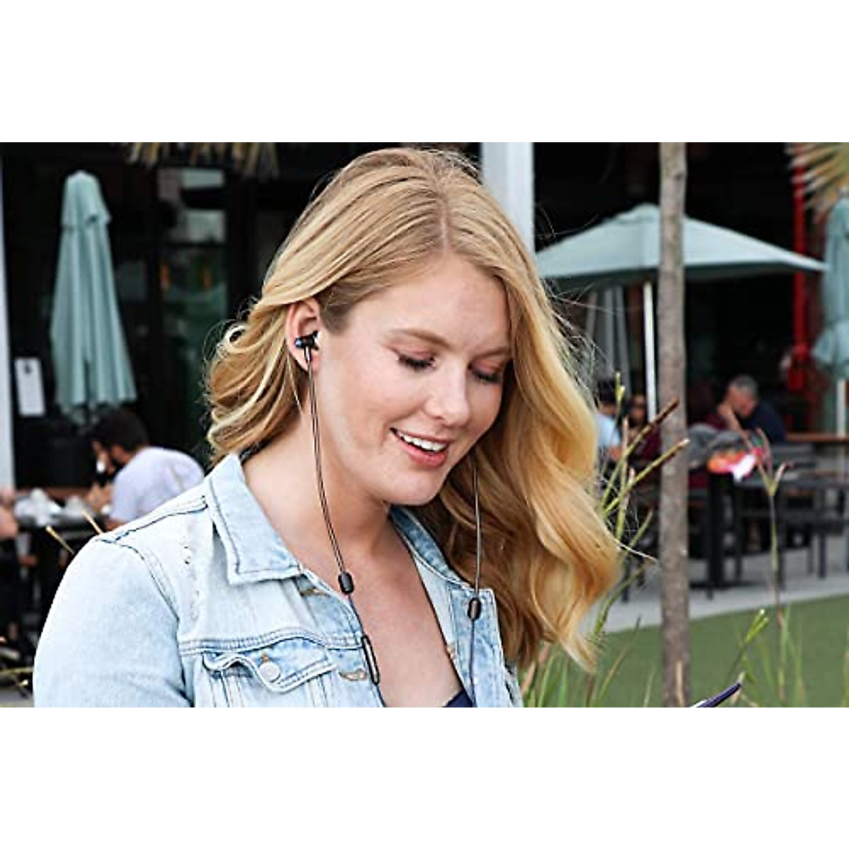 DefenderShield EMF-Free Air Tube Stereo Earbud Headphones - Universal Radiation Free Wired Headphones with Mic & Volume Control