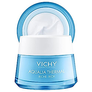 Vichy Aqualia Thermal Rich Face Cream Moisturizer for Dry and Extra-Dry Skin, Facial Moisturizer with Hydrating Natural Origin Hyaluronic Acid, Soothe and Moisturize, Paraben-Free