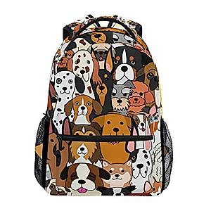 ALAZA Cute Doodle Dog Print Animal Large Backpack for Kids Boys Girl School Personalized Laptop iPad Tablet Travel School Bag with Multiple Pockets