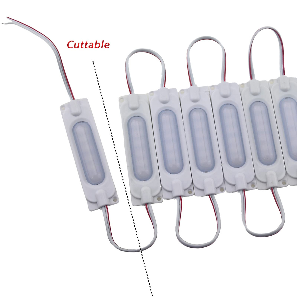 REXTiN Super Bright 200pcs 6 LED Module Lights for Letter Sign Advertising Signs 5050 led Sign Lights Waterproof with Tape Adhesive Backside (Warm White)