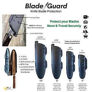 Agilux KnifeSafe Knife Blade Cutlery Protective Cover Edge Guard Safely Store and Transport Kitchen Camping Hunting Sports RV Dishwasher Safe for Chef's and Home (Charcoal, 6)