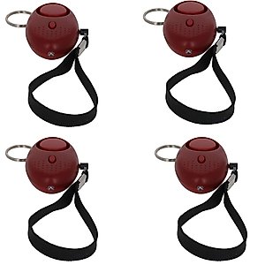 Bettomshin Safe Sound Personal Alarm, 4Pcs 130DB Personal Security Alarm Keychain with LED Light, Emergency Self-Defense Security Alarm for Women Men Children Elderly, Red