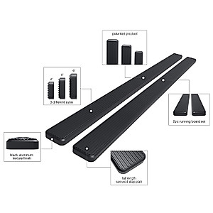 APS Running Boards (Nerf Bars Side Steps Step Bars) Compatible with Ford F150 2009-2014 Regular Cab (Stainless Steel Black Powder Coated 5 inches)