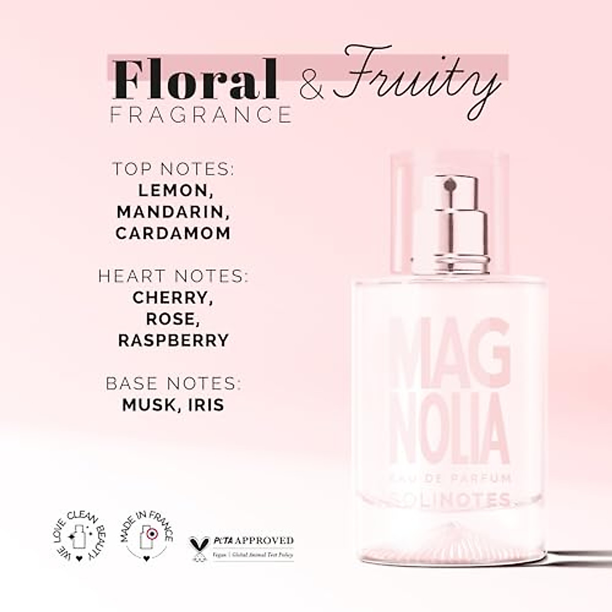 SOLINOTES Magnolia Perfume for Women - Eau De Parfum | Delicate Floral and Soothing Scent - Made in France - Vegan - 1.7 fl.oz