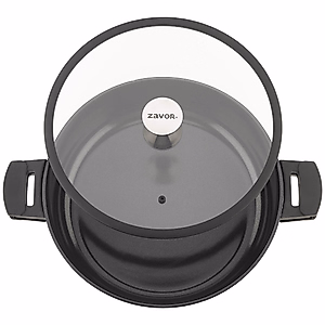 ZAVOR Noir 6 Qt Sauté Pan - Premium Cast Aluminum with Titanium-based Nonstick Ceramic Coating & Removable Handles - Ultra Lightweight - Oven & Induction Ready | Noir Collection (ZCWNR37)