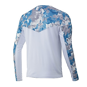 HUK Men's Icon X Camo Long Sleeve Performance Fishing Shirt, Ice Boat-Refraction, Large