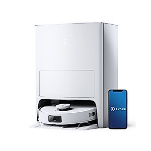 ECOVACS DEEBOT T10 OMNI Robot Vacuum and Mop Combo, Auto Self-Emptying, Auto Mop Cleaning, Hot Air Drying, 5000Pa Suction, OZMO TURBO Deep Mopping with Precision Mapping and Obstacle Avoidance, White