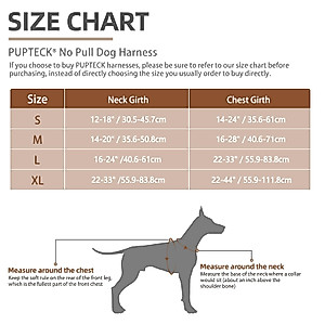 PUPTECK No Pull Dog Harness and Leash Set with Handle Reflective Adjustable Padded Vest Escape Proof for Small Medium Large Dogs Walking Training Hiking, Plaid Beige L