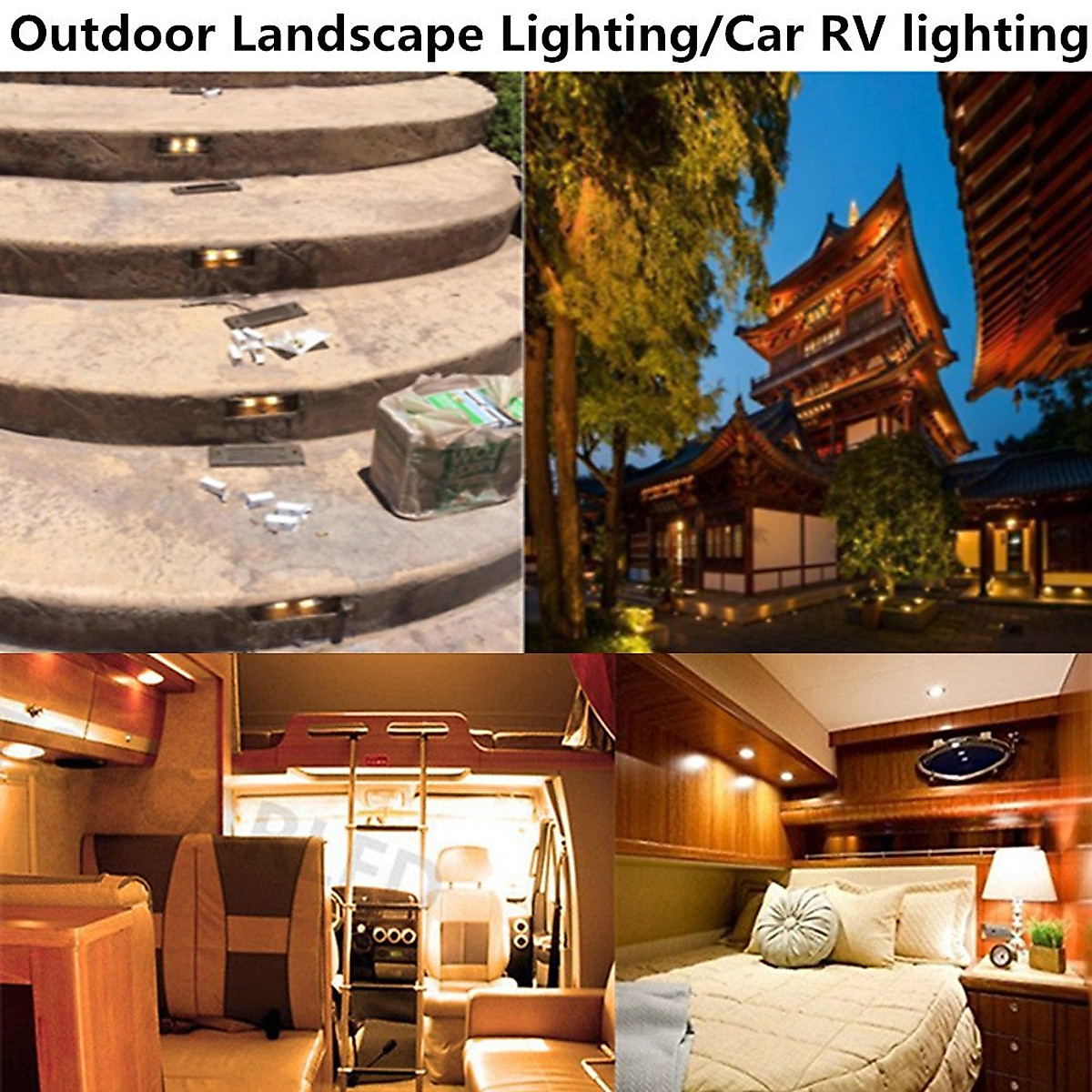 HRYSPN 4PCS BA15S LED Bulb 12V, Waterproof Bulb, 1141 1156 Bayonet Single Contact Base for Landscape RV Camper Interior Marine Boat Trailer Lights, Warm White 3000K