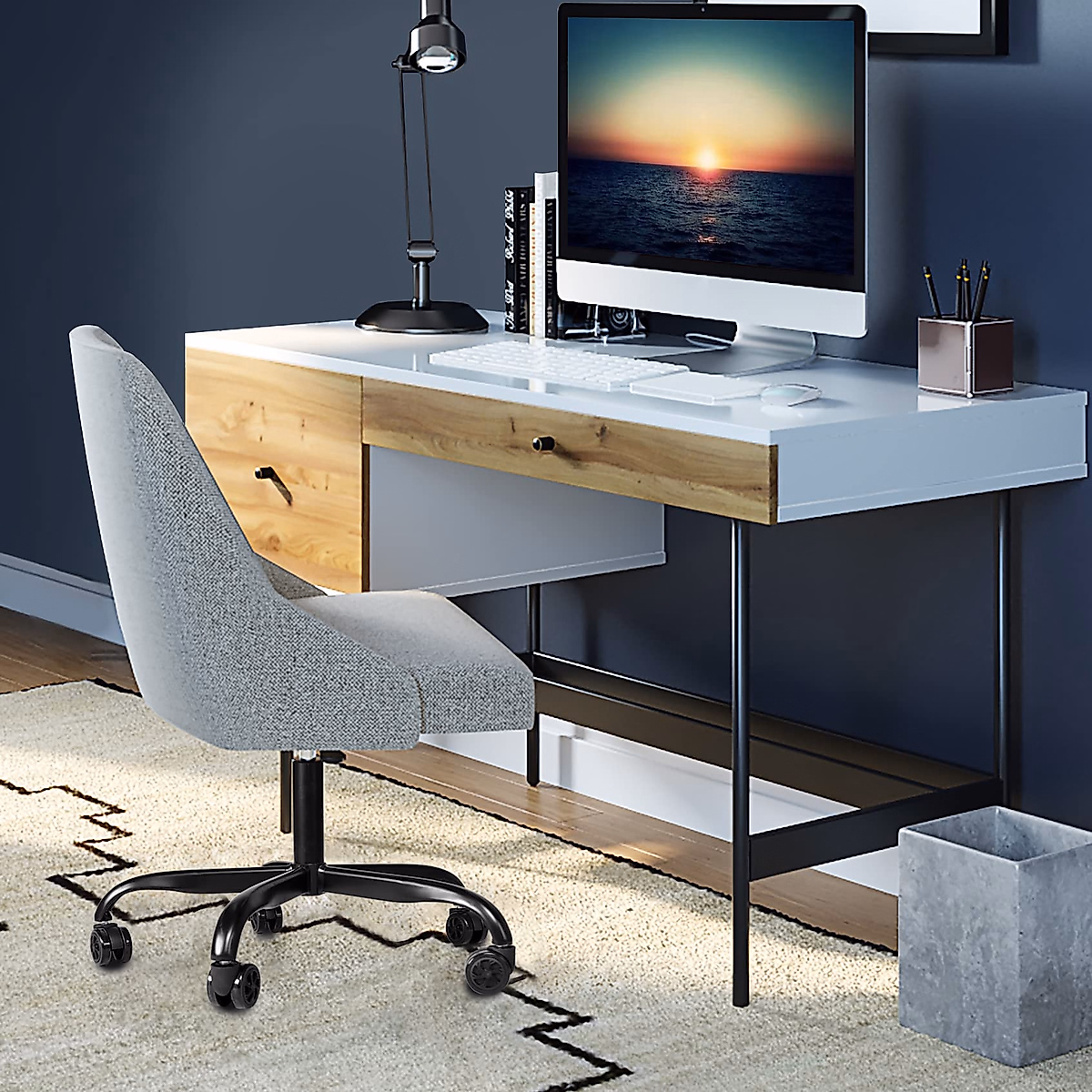 Frassie 28 Inch Office Chair Metal Base Replacement Heavy Duty 2500 Lbs Universal Computer Chair Base Part with 5 Casters