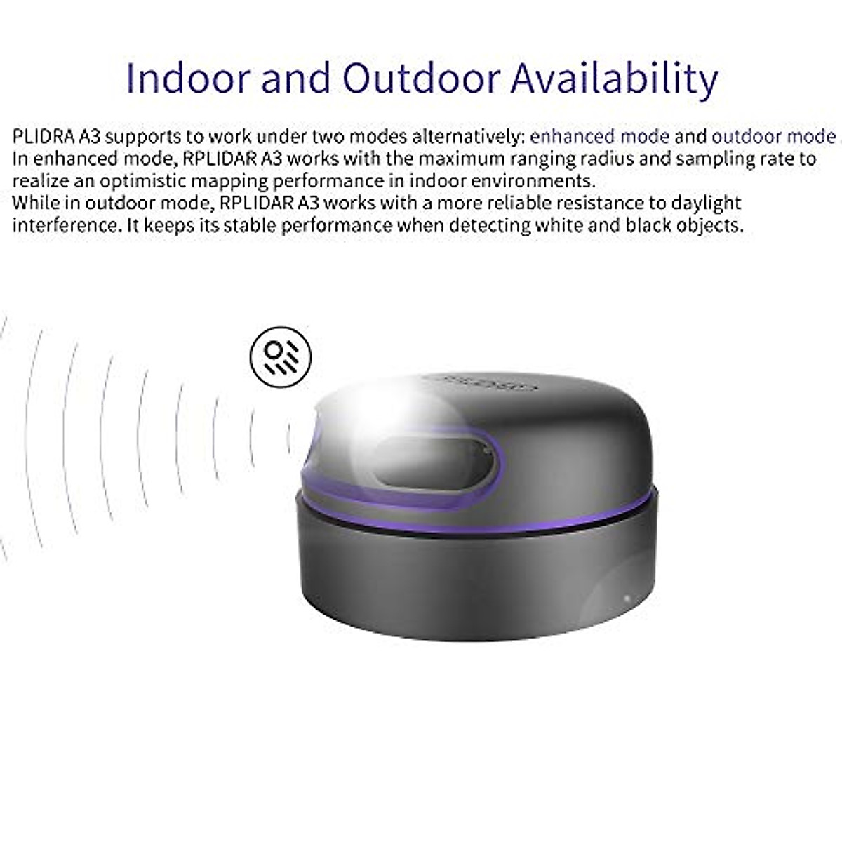 youyeetoo Slamtec RPLIDAR A3 2D 360 Degree 25 Meters scanning Radius & Mute brushless Motor lidar Sensor for Obstacle Avoidance and Navigation of Outdoor AGV Drones