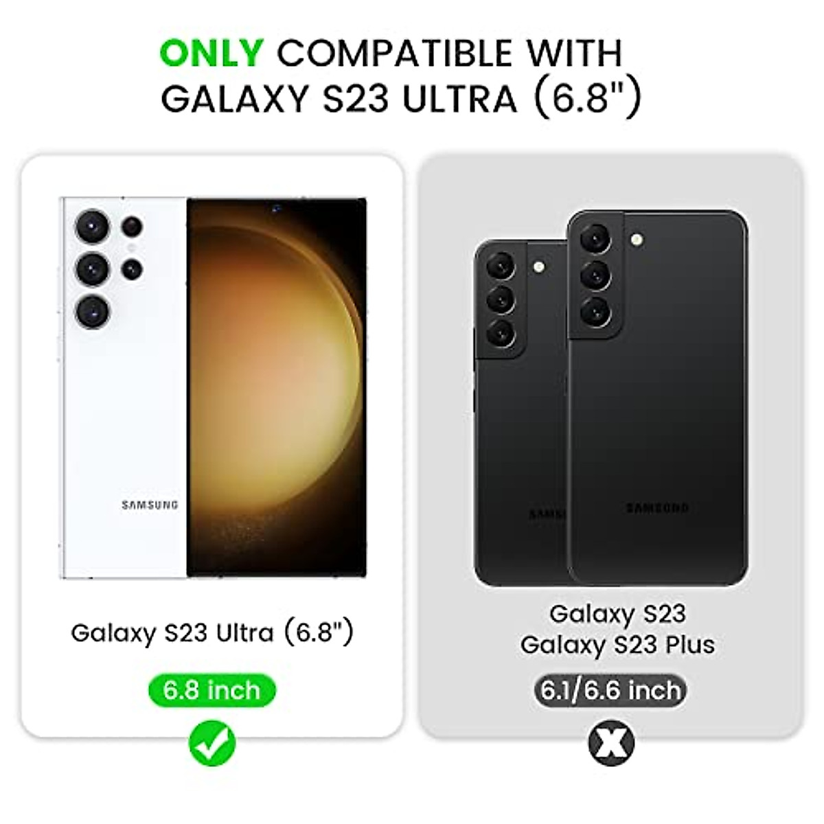 Caka for Galaxy S23 Ultra Case with Slide Camera Lens Cover Military Grade Drop Proof Protection Rugged Protective Clear Phone Case Cover for Samsung Galaxy S23 Ultra 6.8 inch 2023, Black