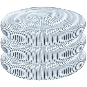 POWERTEC 70267 6" x 20' PVC Dust Collection Hose for Dust Collector for Woodworking and Shop Vacuum, 6 Inch Dust Collector Hose for Dust Collection Fittings