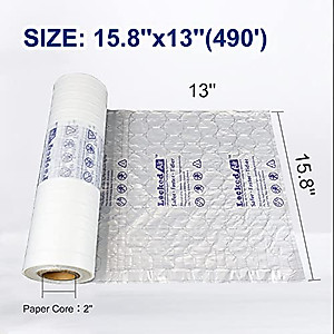Air Cushion Film, Inflatable Air Bubble Bags Roll 15.8 inchX490feet Small Air Bubbles for Packaging Used with Air Cushion Machine, Shipping Supplies Packaging Materials for Packing Fragile Items