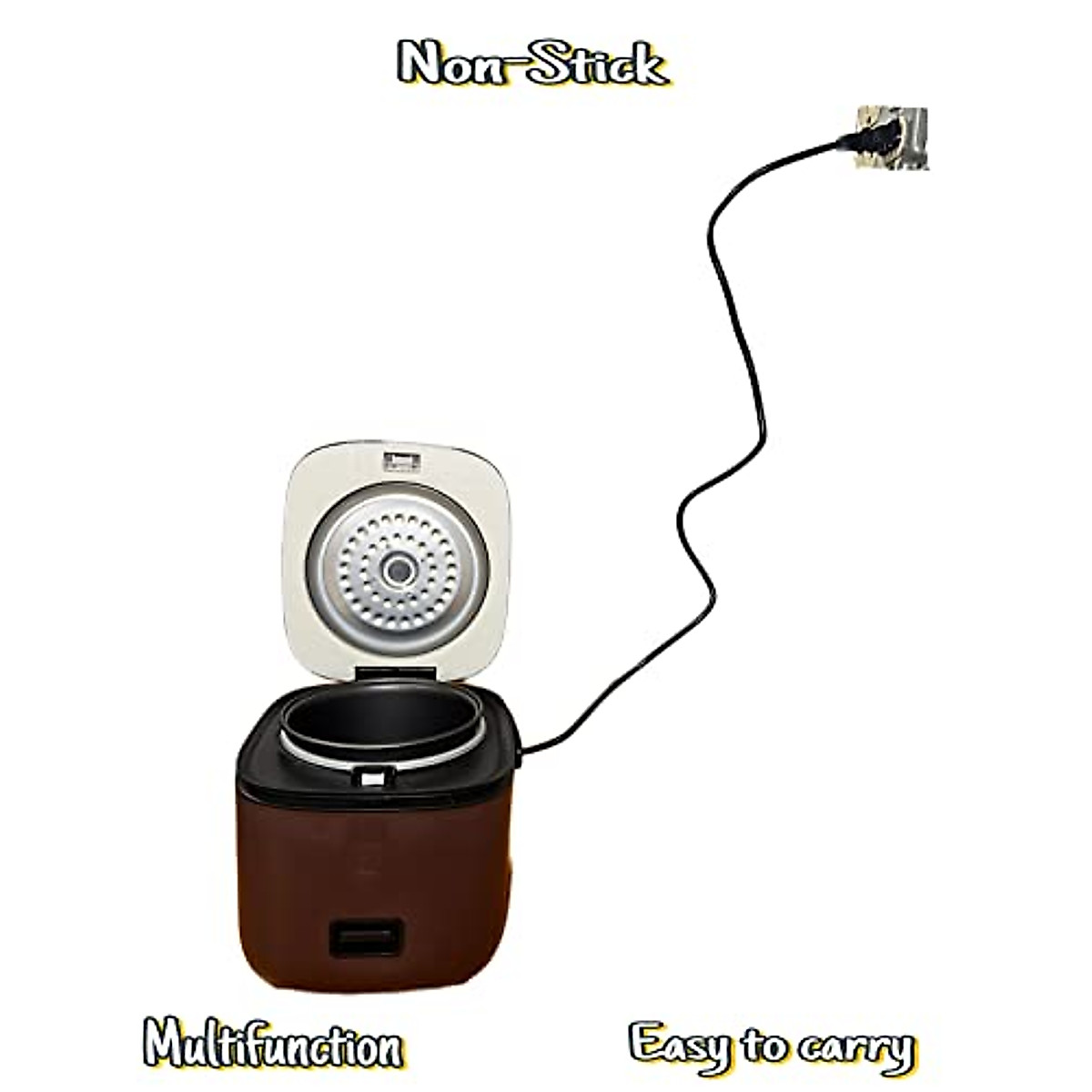 ANNAPURNA DISTRIBUTOR Mini Rice Cooker, Healthy Ceramic Coating 1.2L Small Rice Cooker hold 1-2.5 cups uncooked rice for 1-3 People, Portable Travel Rice Cooker with Steam Tray, Easy to use. (Green)