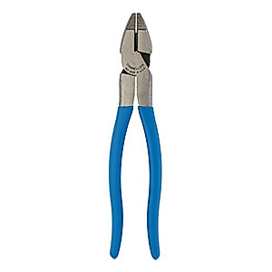 Channellock 369 9.5-Inch Lineman's Pliers | Xtreme Leverage Technology (XLT) Requires Less Force to Cut than Other High-Leverage Models | Forged from High Carbon Steel | Made in the USA, Blue Handle