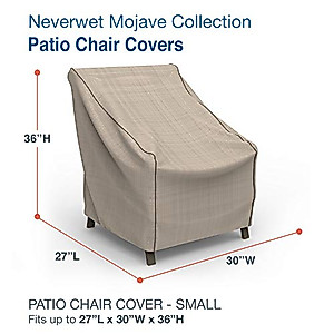Budge NeverWet Mojave Patio Chair Cover, Black Ivory, Small