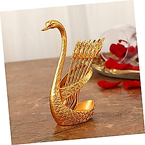 UPKOCH 1 Set Swan Spoon Set Cake Decorating Stainless Steel Set Serving Utensils Stainless Steel Coffee Stir Spoon Cake Spoons Holder Coffee Spoon Holder Cake Spoons Kitchen Gadgets Cute