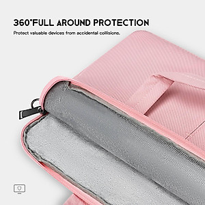 17 17.3 Inch Laptop Bag Women Men Computer Bag for HP Envy Pavilion/LG Gram/MSI/Dell Inspiron XPS/Lenovo Thinkpad/ASUS/Acer, Shoulder Strap Carrying Messenger Bag, Pink