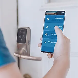 Lockly Secure Pro, Wi-Fi Smart Door Lock, Keyless Entry Door Lock, PIN Genie® Keypad, 3D Biometric Fingerprint Sensor, Voice Control, Auto Lock - Satin Nickel (PGD628WSN) - Latch Edition