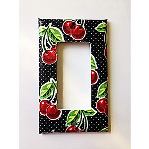 Black And White Cherry Light Switch Cover Various Sizes Offered